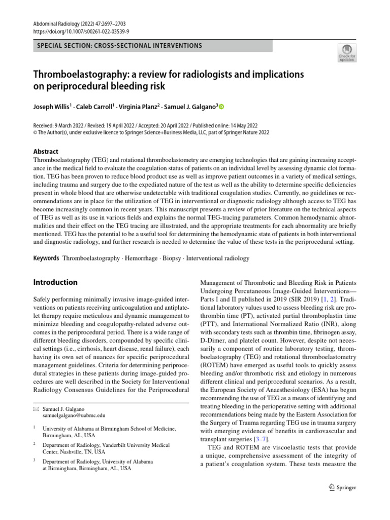 Teg Review | PDF | Coagulation | Bleeding
