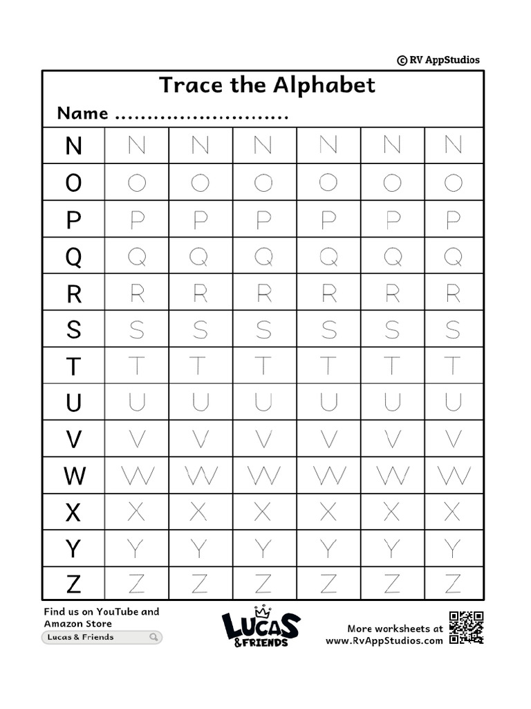 121 Free Printable Worksheets For Kids Practice Alphabet Tracing ...