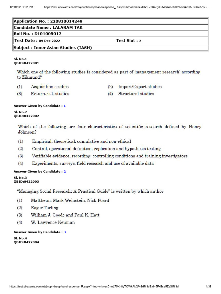Inner Asian Studies Paper | PDF