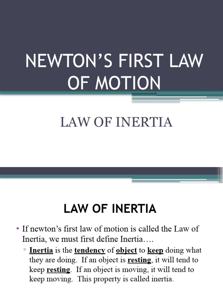 Newtons First Law of Motion | PDF | Inertia | Force