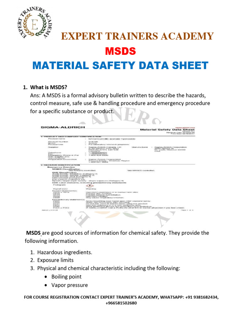 Expert - MSDS Safety Basics | Download Free PDF | Safety | Occupational ...
