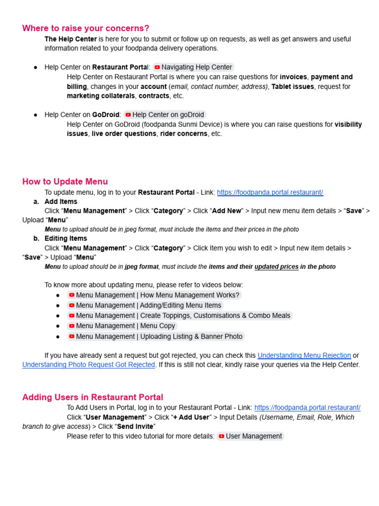 5) Where To Raise Your Concerns (FAQs) | PDF | Menu | Invoice