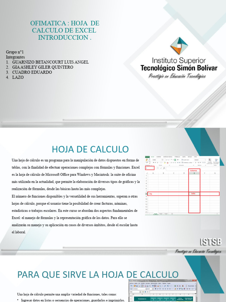 Ofimatica Grupo 3 | PDF | Microsoft Excel | Hoja de cálculo