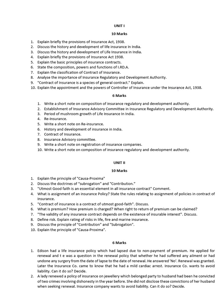 Key Concepts in Insurance Law | PDF | Insurance | Life Insurance