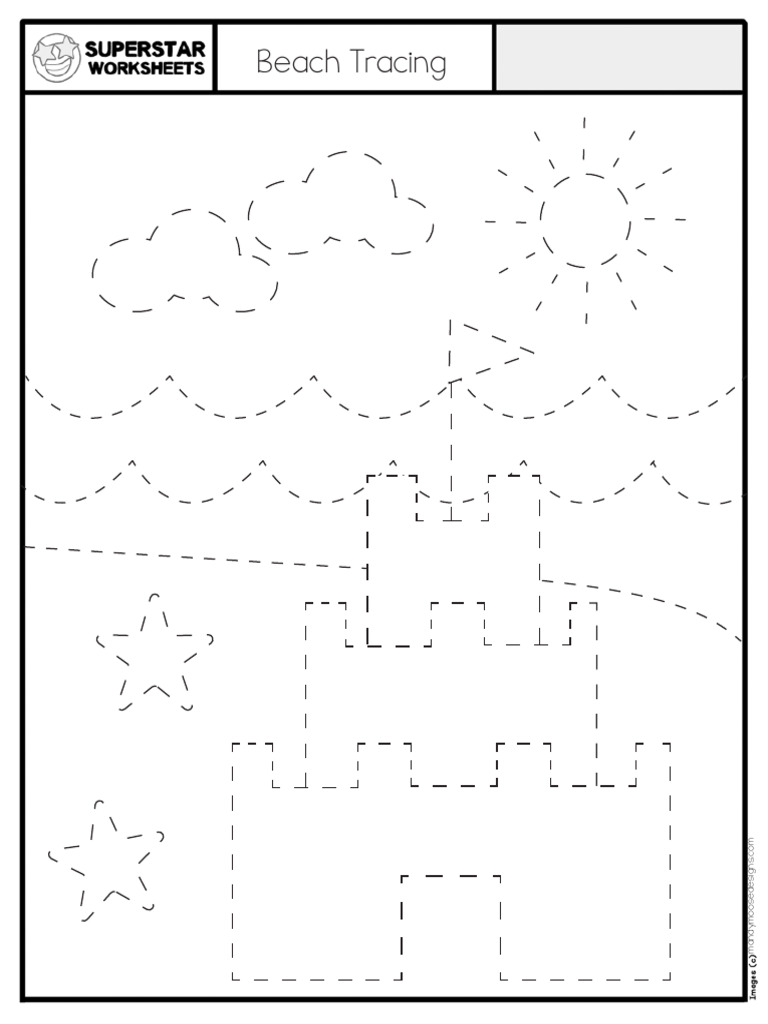 Beach Tracing Worksheet | PDF