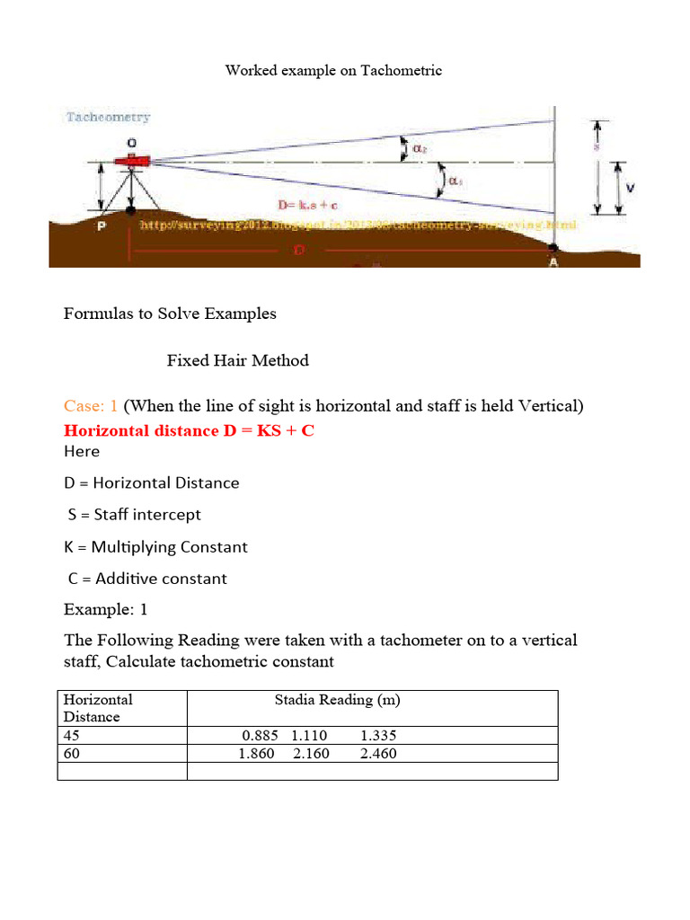 Worked Example On Tachometric | PDF | Mathematics | Mathematical Objects
