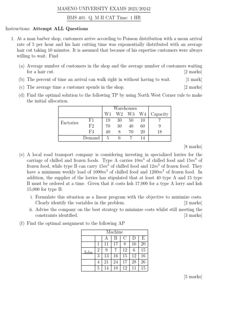 BMS 401 Cat | PDF | Mathematical Optimization | Algorithms