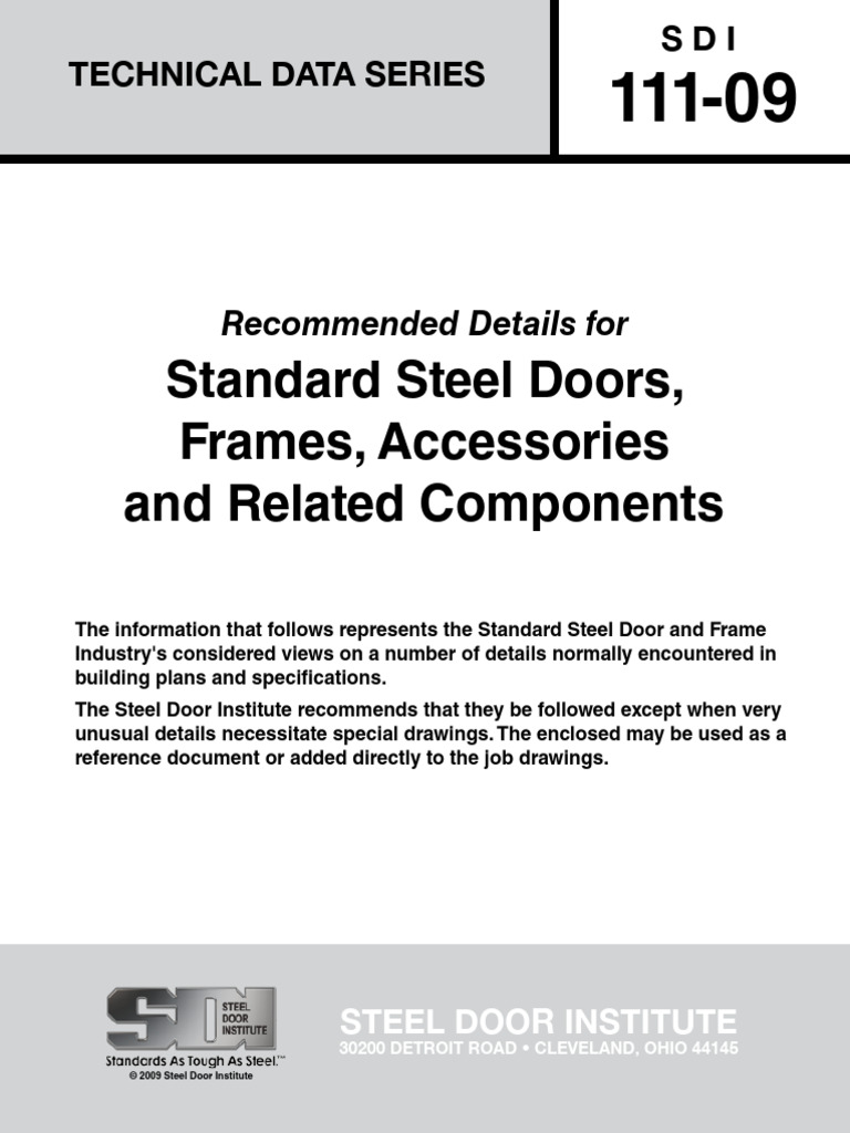 Standard Steel Door Details Guide | PDF | Door | Drywall
