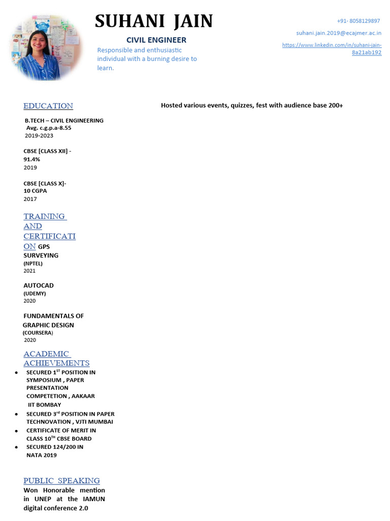Resume - Suhani Jain | PDF