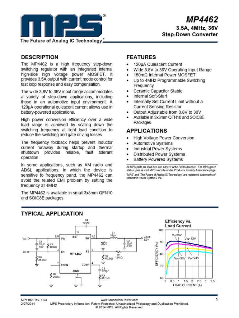 MP4462 | PDF | Manufactured Goods | Electrical Circuits