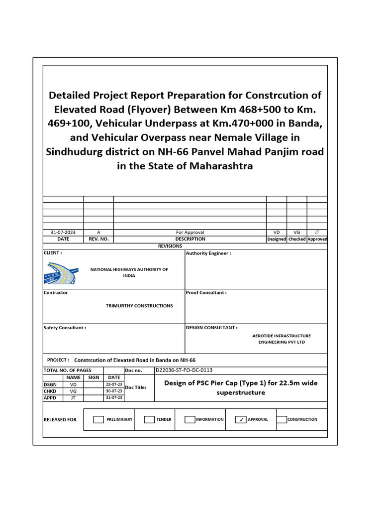Pier Cap PSC Multi Stage | PDF | Strength Of Materials | Prestressed ...