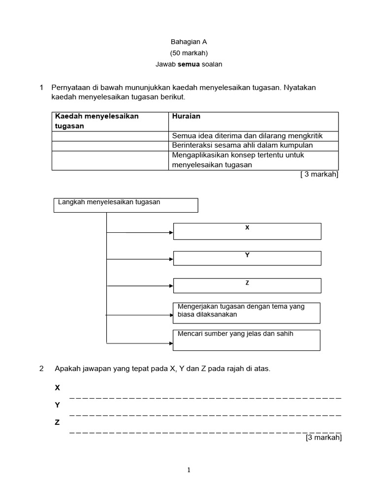 Soalan PPT SRT Tingkatan 4 2023 SMK Kusel | PDF