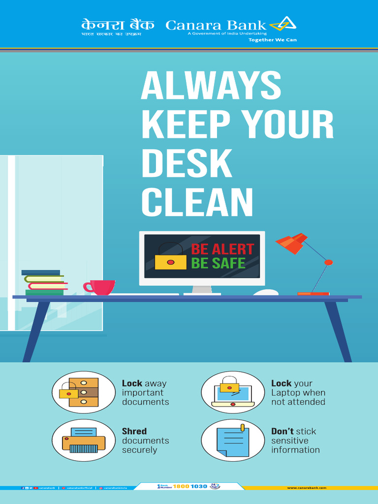 Canara Bank Cyber Security Clean Desk_Standee | PDF