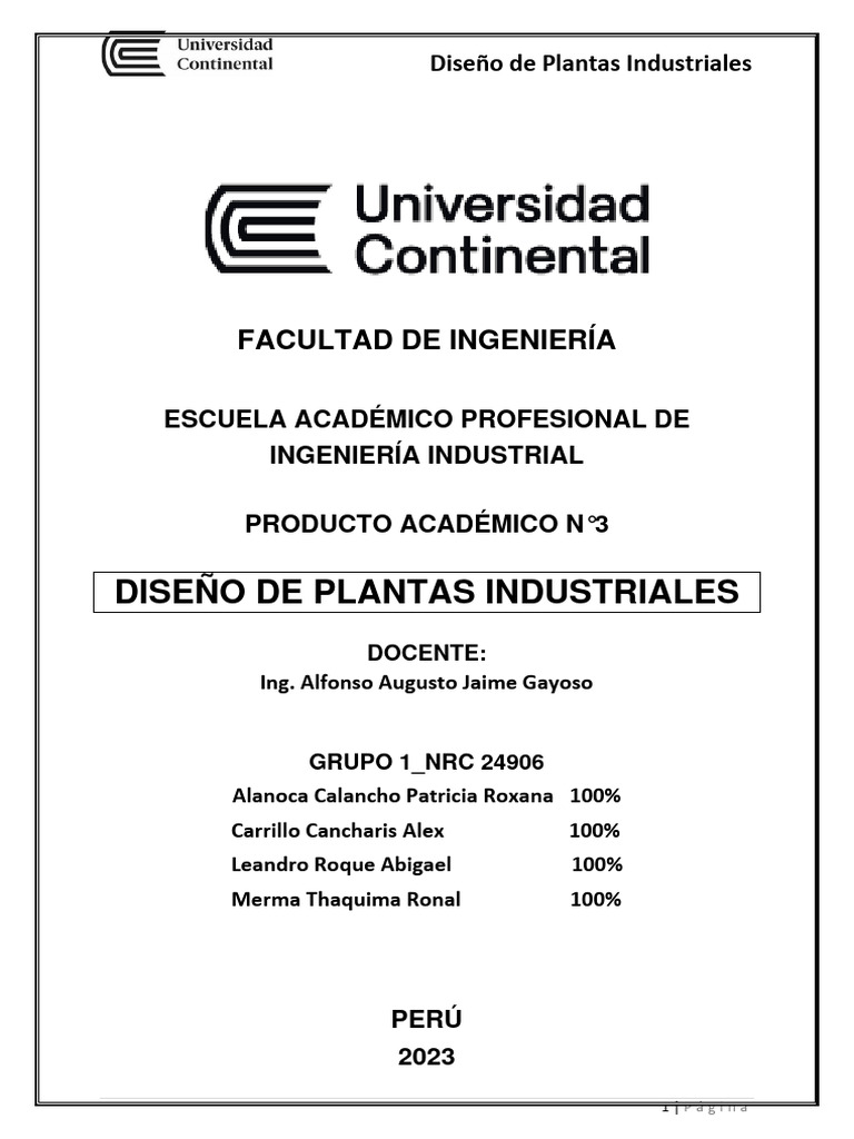 PA3 - GRUPO 1 - Diseño de Plantas Industriales | PDF | Residuos | Almacén