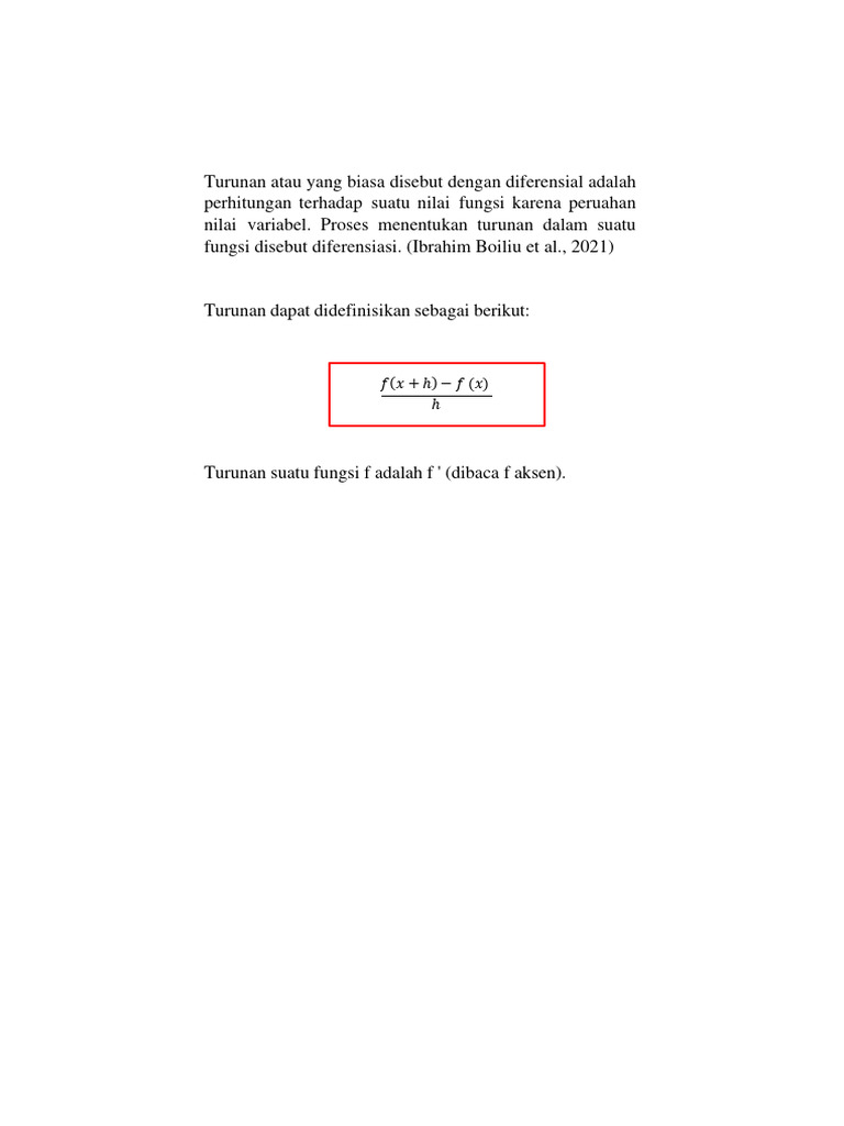 Ringkasan Turunan | PDF