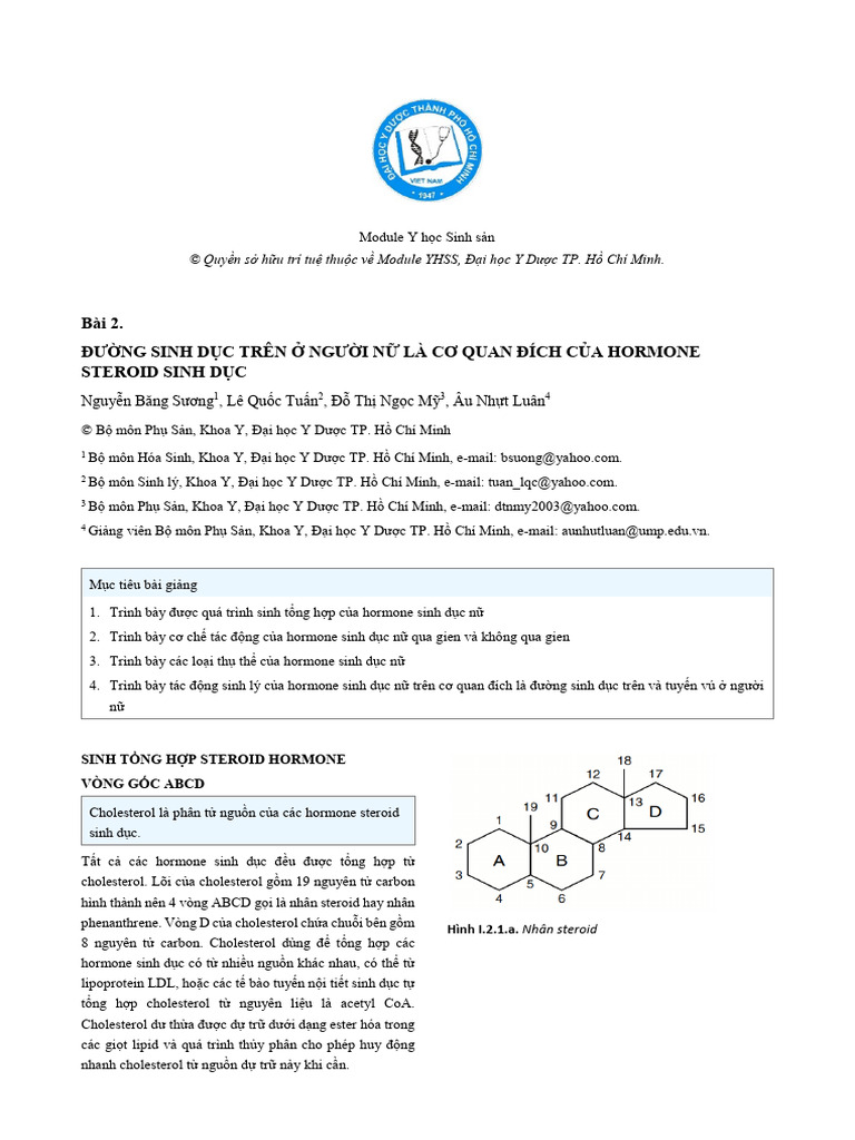 Chuong - 1 - Bai - 2 - CƠ QUAN ĐÍCH C A HORMON SINH D C | PDF