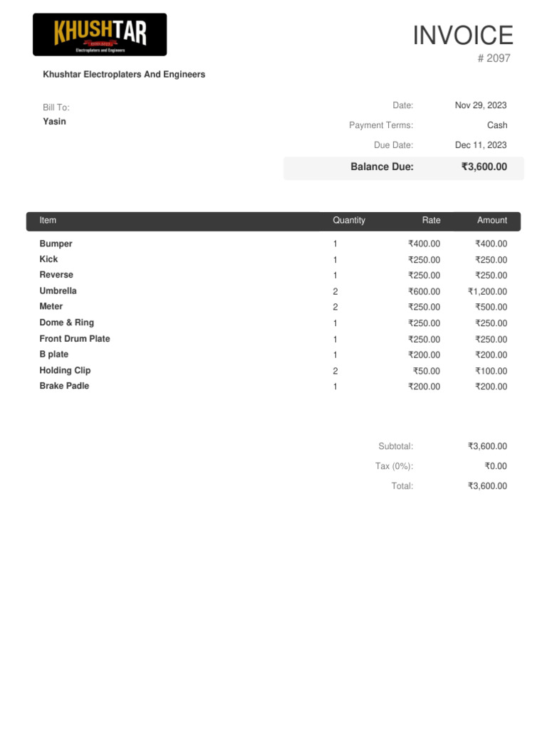 Invoice # 2097 | PDF