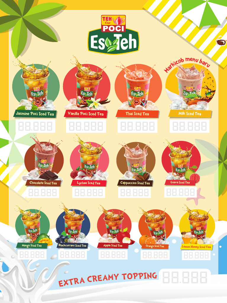 Menu Es Teh Poci - A4-1 | PDF