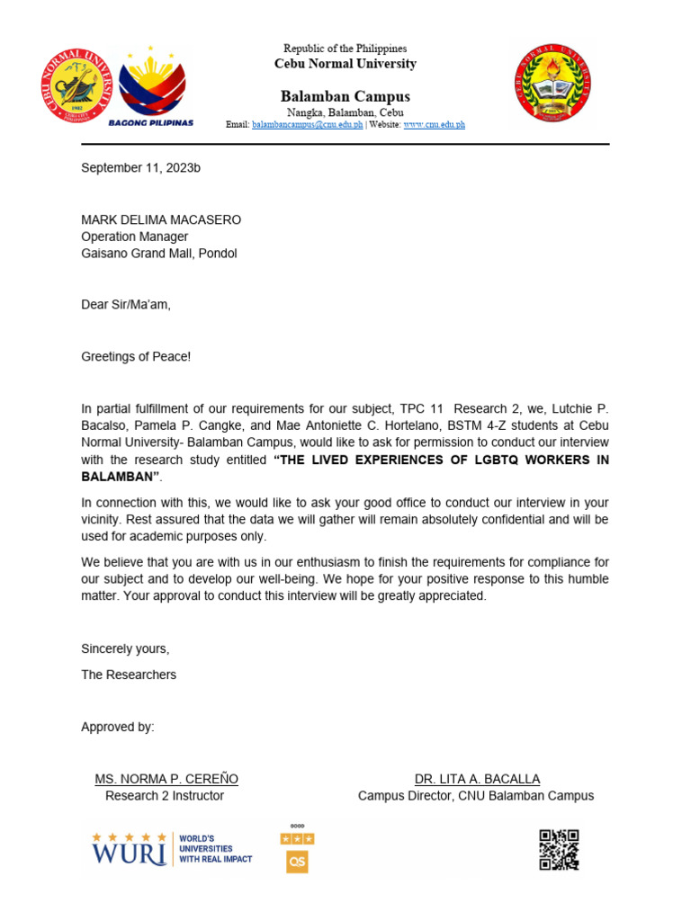 GROUP 2 Survey Request Letter | PDF