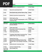 Health Awareness Calendar For 2025 | PDF | Leukemia | Cancer