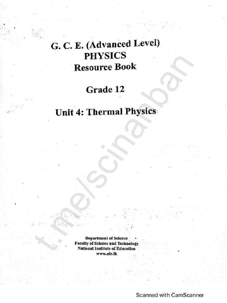 Physics Resource Book Unit 4 English Medium | PDF
