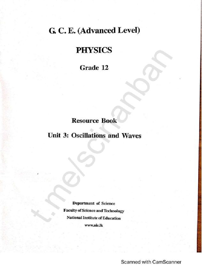 Physics Resource Book Unit 3 English Medium | PDF