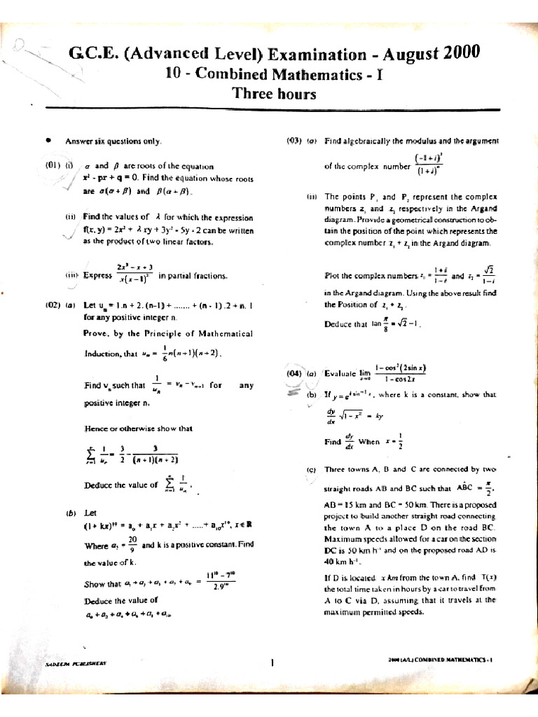 2000 Maths Pure English | PDF