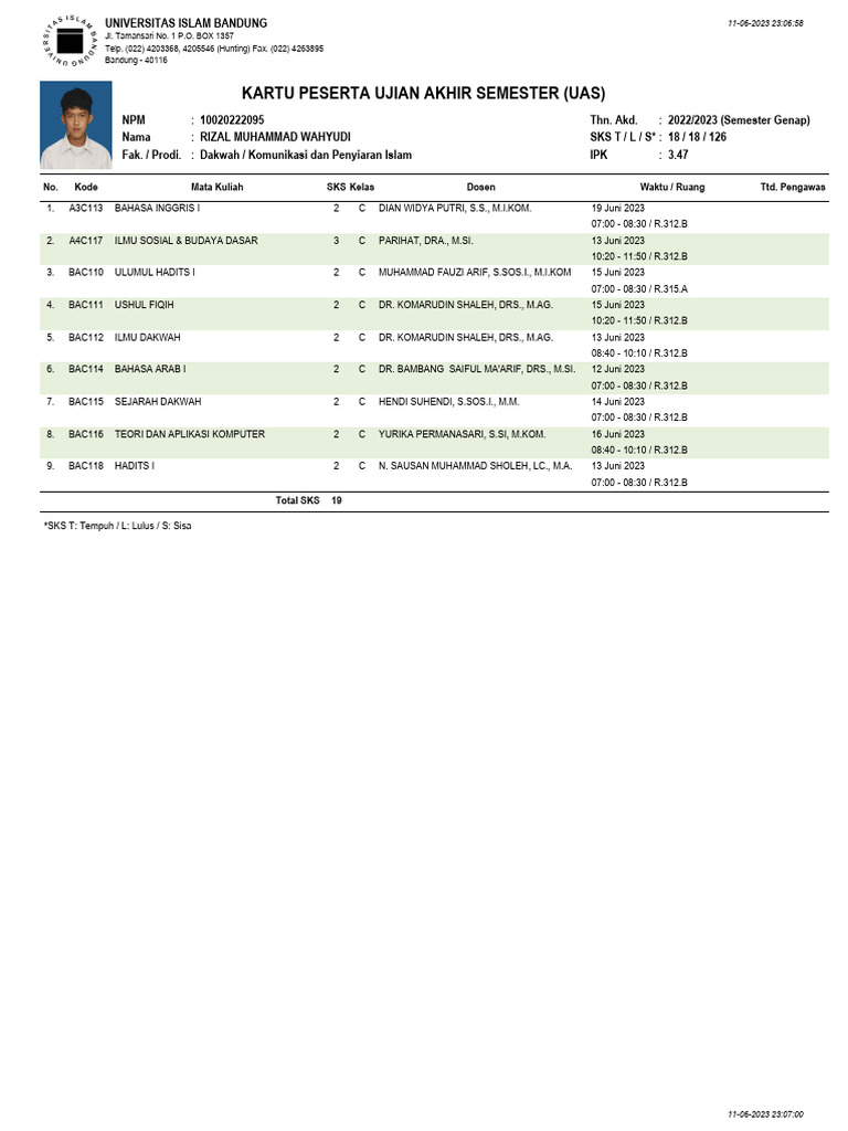 Kartu UAS 10020222095 | PDF