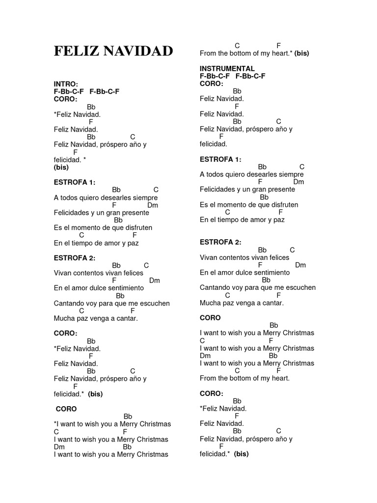 FELIZ NAVIDAD-LETRA | PDF | Canciones de Navidad | American Pop Songs