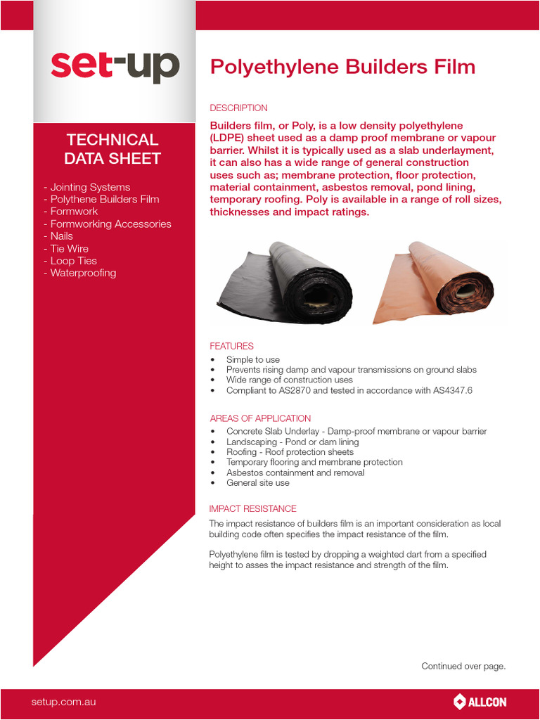 PT Polythene-Builders-Film PDS | PDF | Building Engineering ...