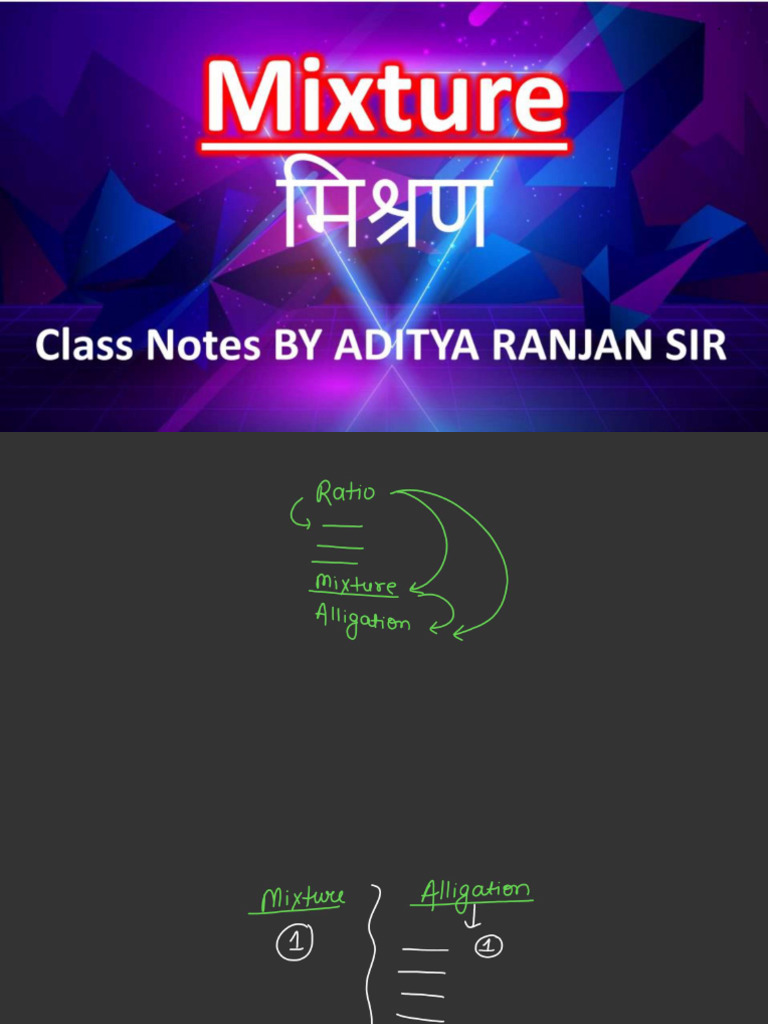 102. MIXTURE (CLASS NOTES) | PDF