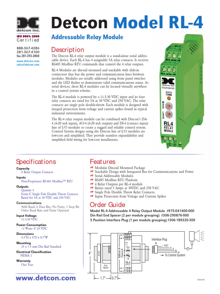 Relay Module Model RL-4 | PDF | Relay | Electrical Engineering