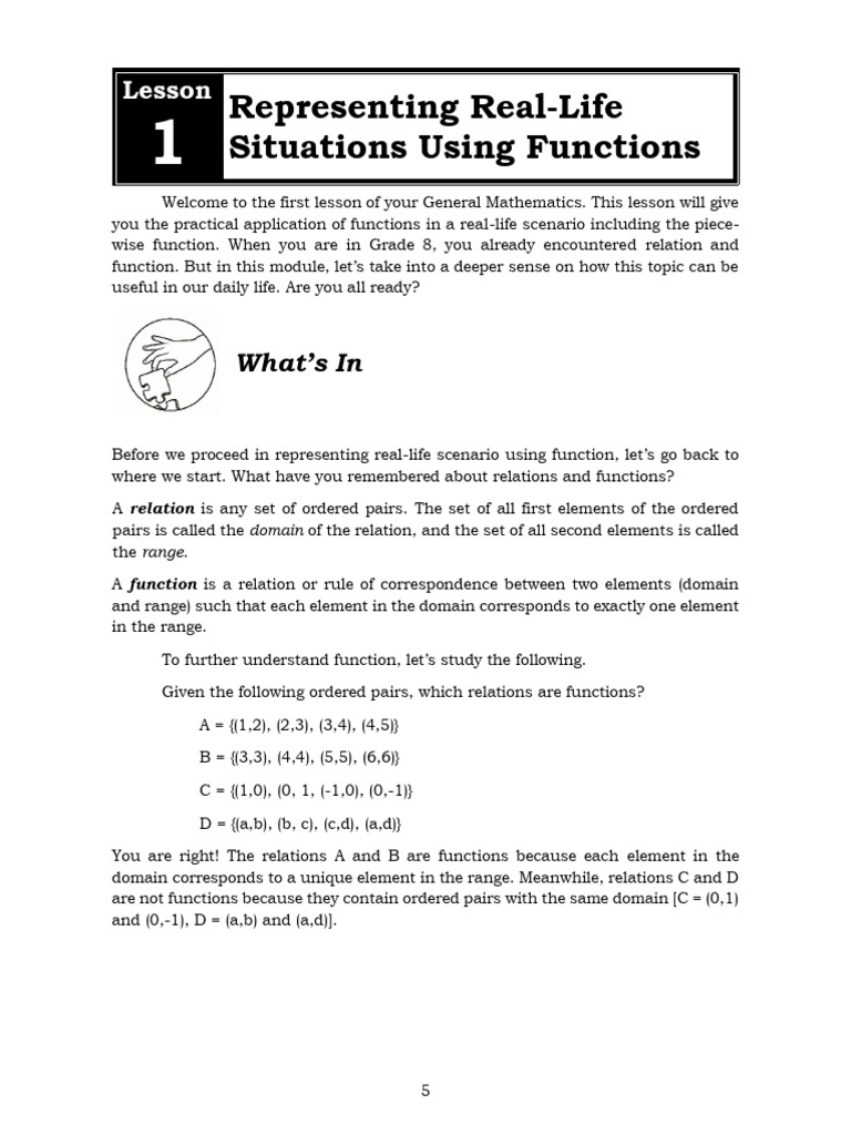 Gen-Math11 Q1 Module1 Functions | PDF | Function (Mathematics ... Gen-Math11 Q1 Module1 Functions | PDF | Function (Mathematics ...