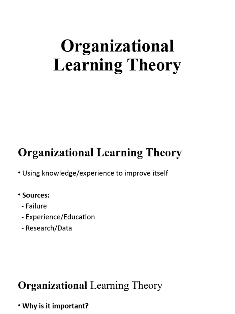 Organizational Learning Theory | PDF