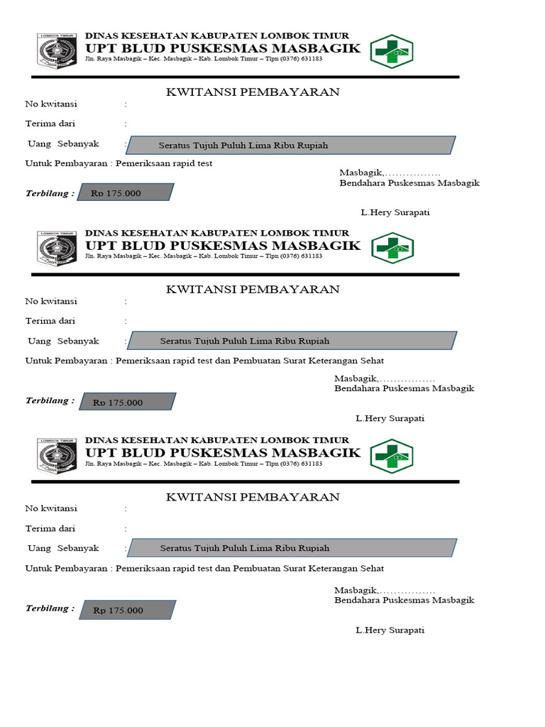 Kwitansi Rapid Test | PDF