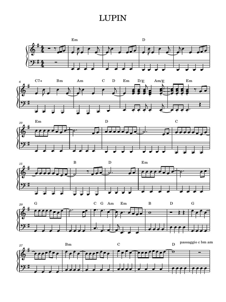 Lupin Chord Progressions Guide | PDF