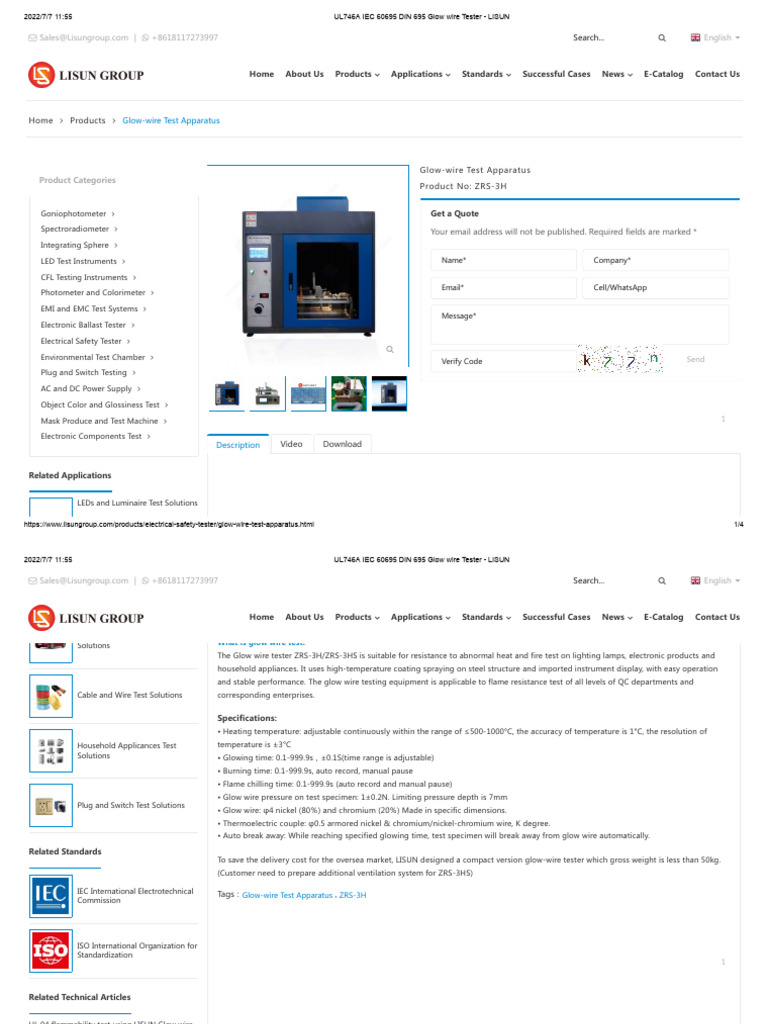 Glow Wire Test BS EN 60695 - 2 - 10 | PDF | Thermocouple ...