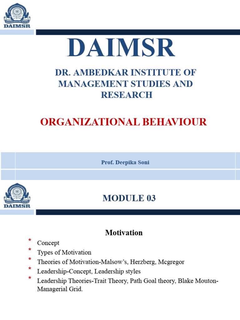 Module 03 | PDF | Leadership | Motivational