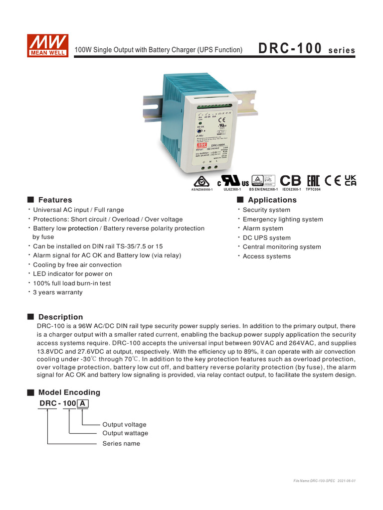 Date Tehnice - DRC-100B | PDF | Alternating Current | Relay