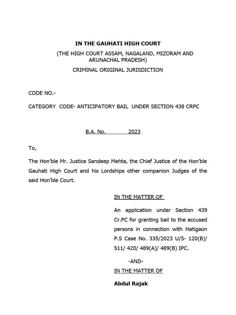 BA Abdul Rajak Lakhimpur | PDF | Bail | Affidavit