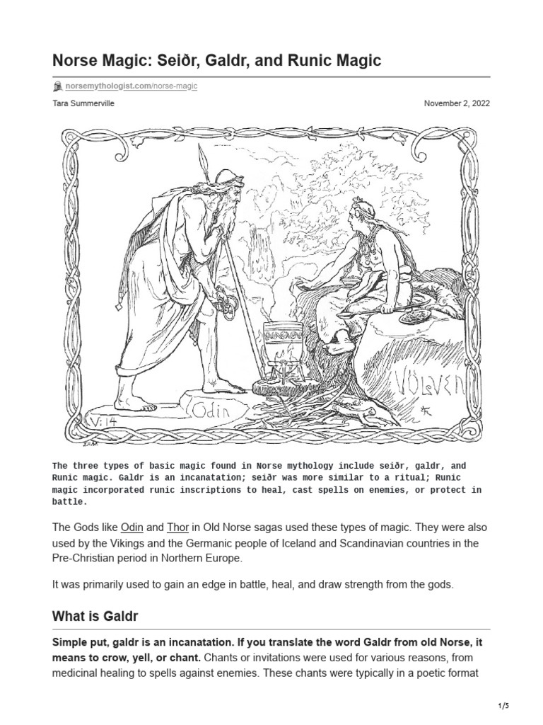 Norse Magic Seiðr Galdr and Runic Magic | PDF | Norse Mythology ...