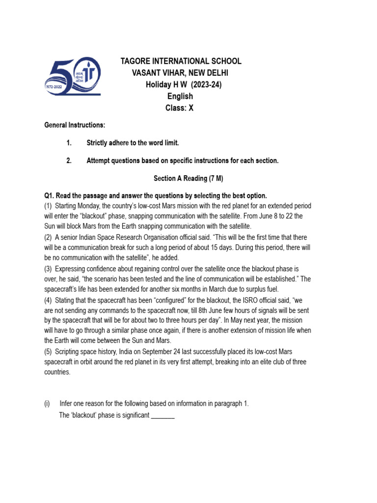 Eng X Sample Paper 2 | PDF