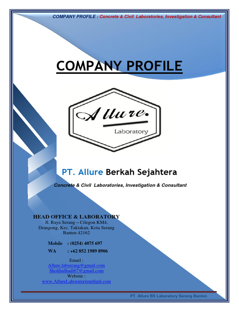 PT. Allure Berkah Sejahtera Laboratorium (COMPANY PROFILE) | PDF ...