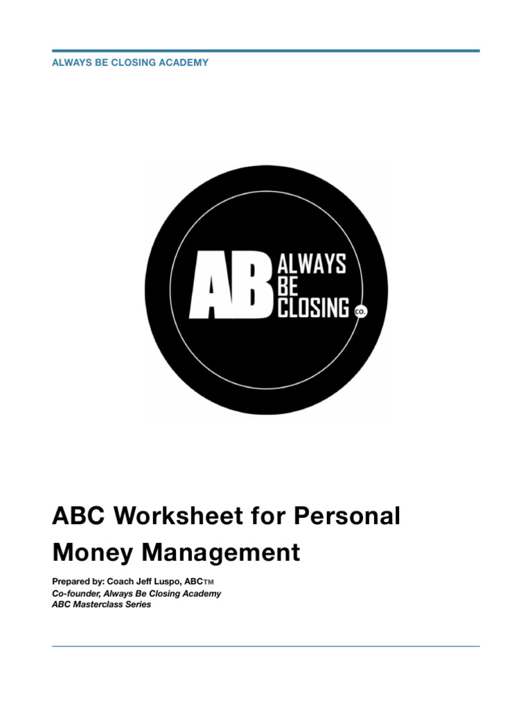 ABC Worksheet for Personal Money Management | PDF | Taxes | Life Insurance