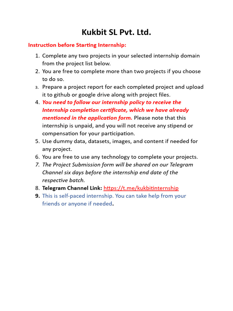 Kukbit Internship Projects | PDF | World Wide Web | Internet & Web