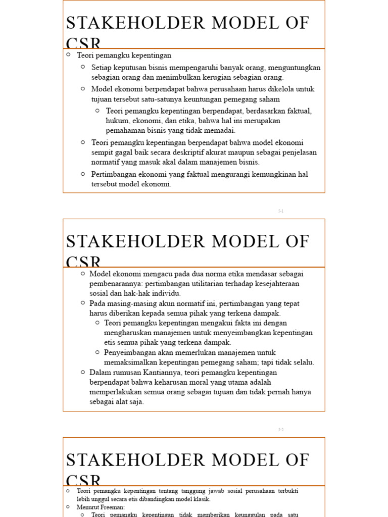 Stakeholder Model of CSR | PDF