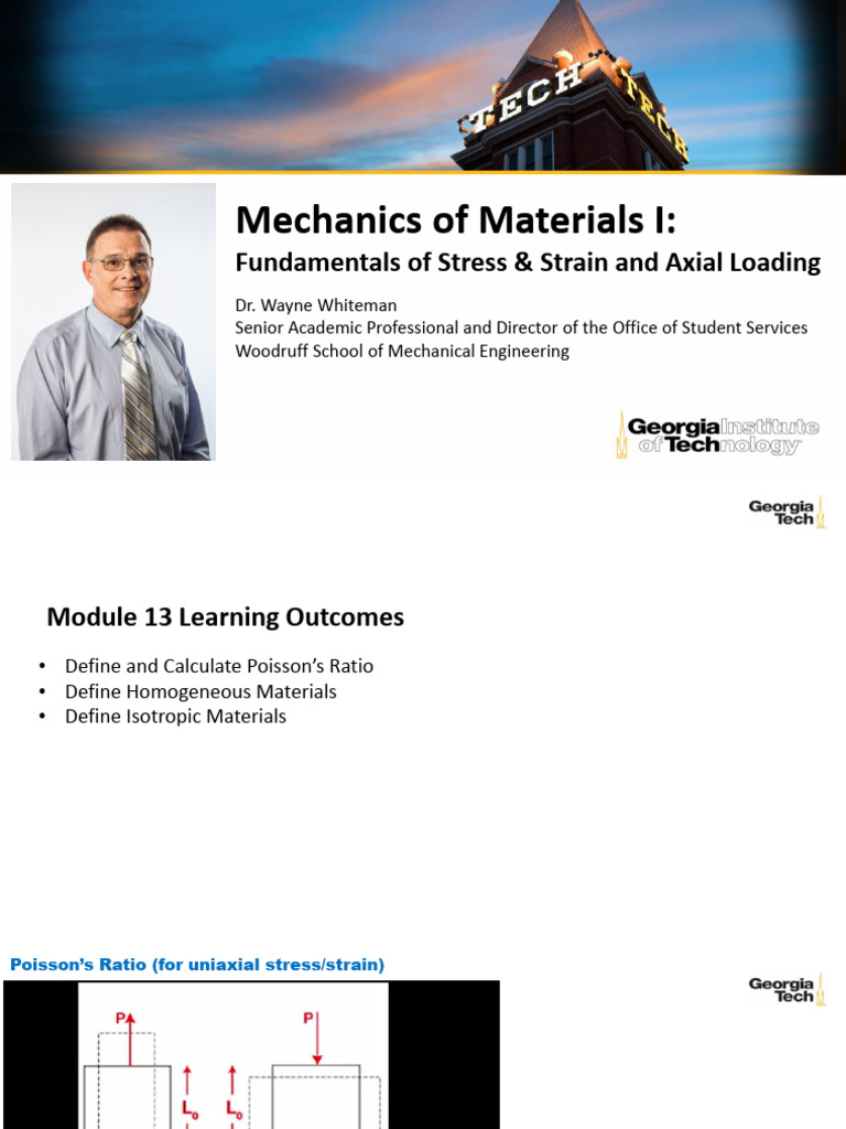 MOM I - Module 13 | PDF | Stress (Mechanics) | Strength Of Materials
