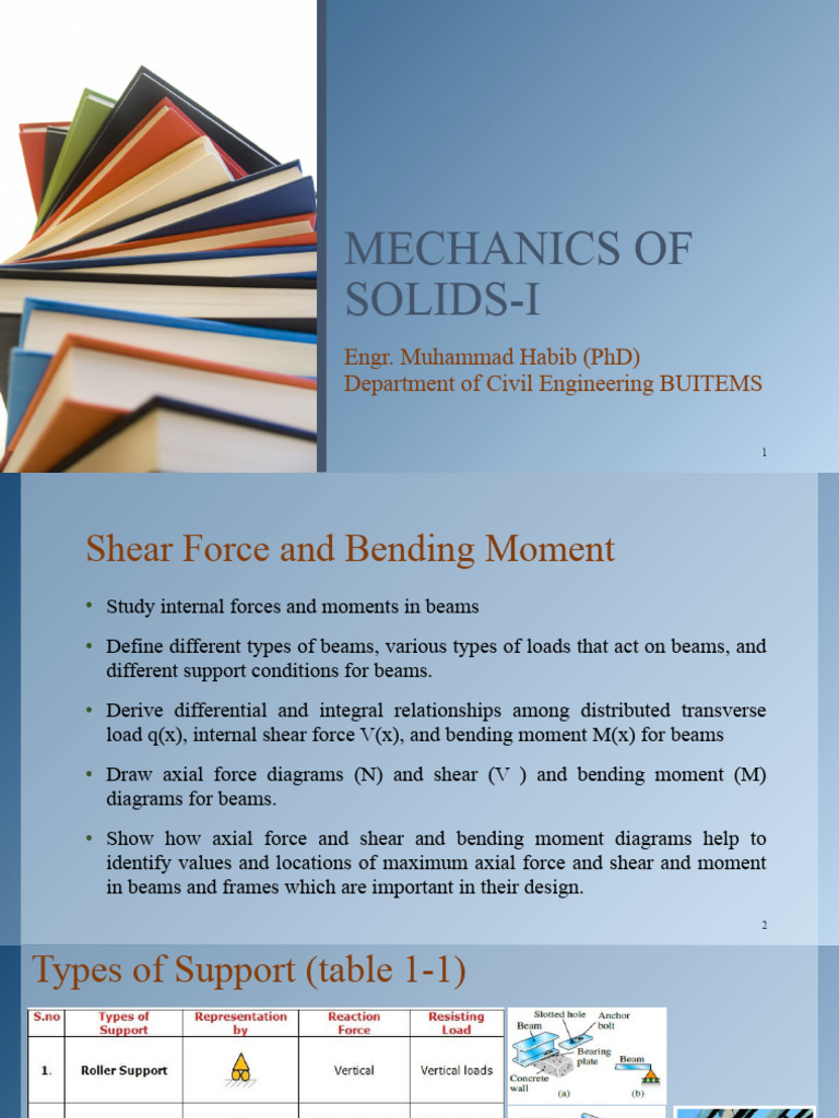 Topic # 4 Bending Theory (SF & BM) | PDF | Beam (Structure) | Bending
