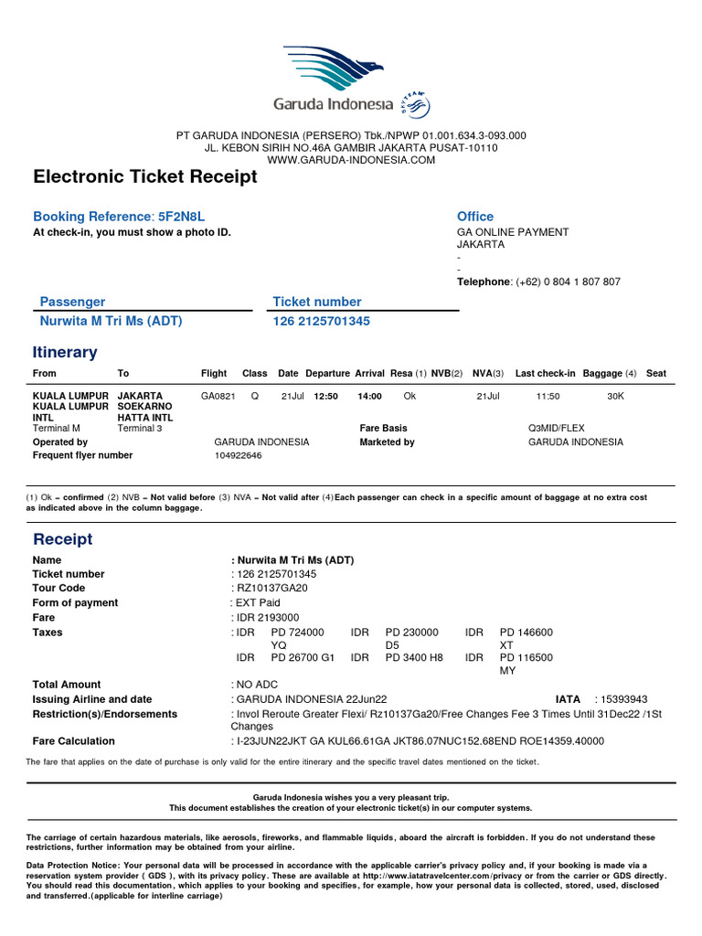 Your Electronic Ticket Receipt | PDF | Transport | Aviation