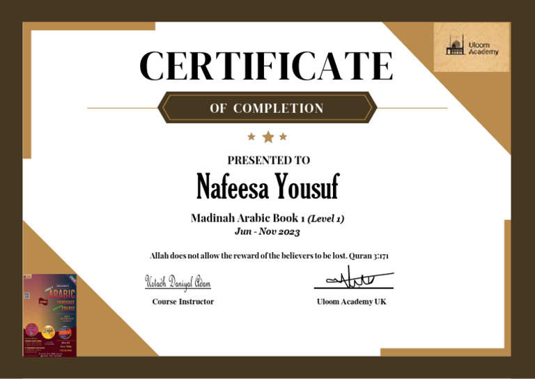 Nafeesa Arabic Level 1certificate Option B-821 | PDF